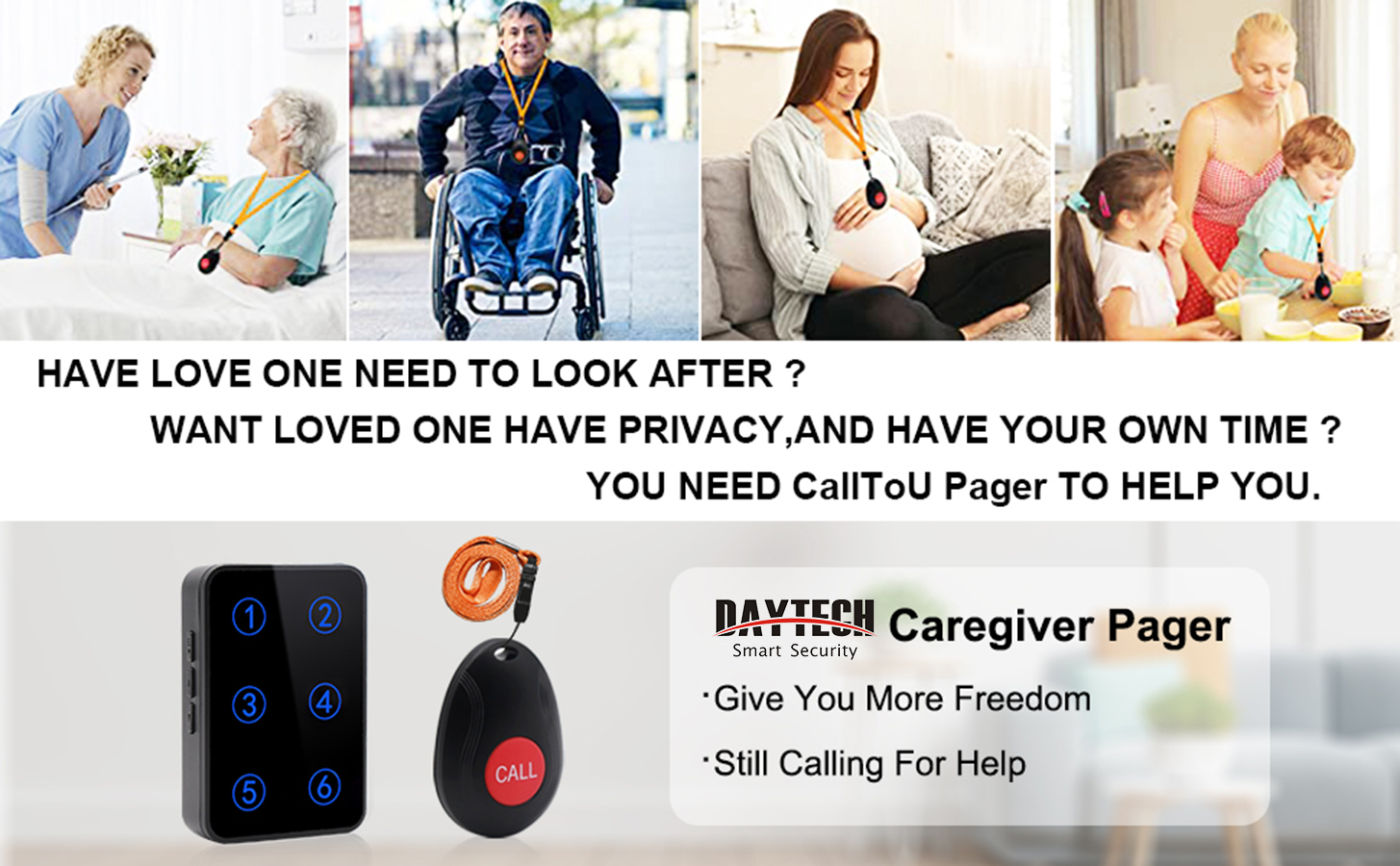 Daytech wireless pager system wholesale elderly care pager OEM/ODM quality pager hospital for ...