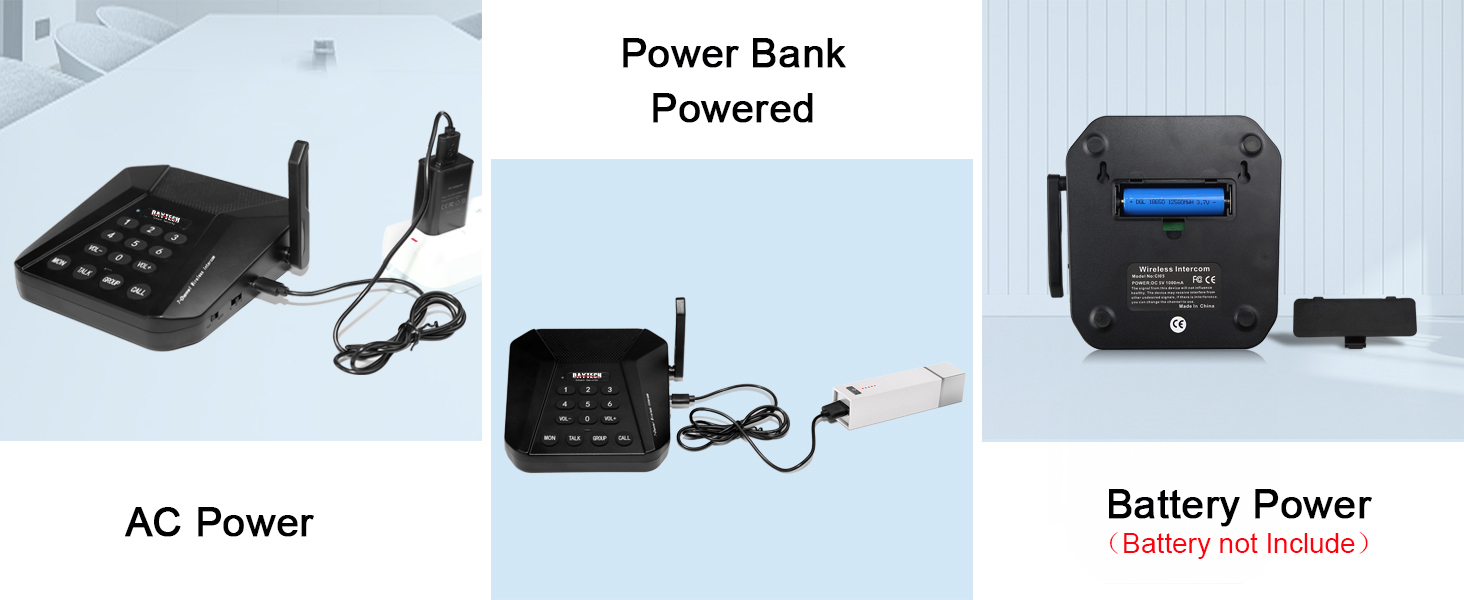 CI05 WT22 Daytech Rechargeable Wireless Intercoms 21 Channel walkie-talkie Battery Powered 1.5 ...