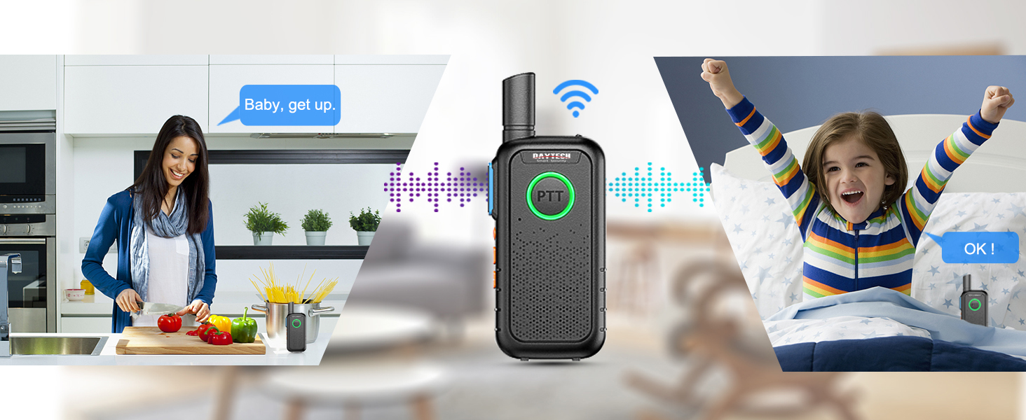 Daytech mini walkie-talkie1.5 Miles Long Range 16 Channel Intercom ...