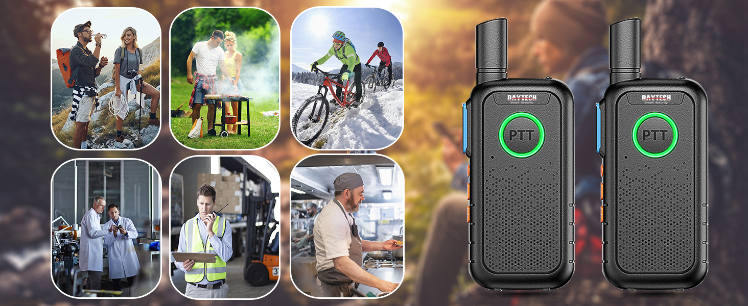 Daytech mini walkie-talkie1.5 Miles Long Range 16 Channel Intercom System Wireless Intercom ...