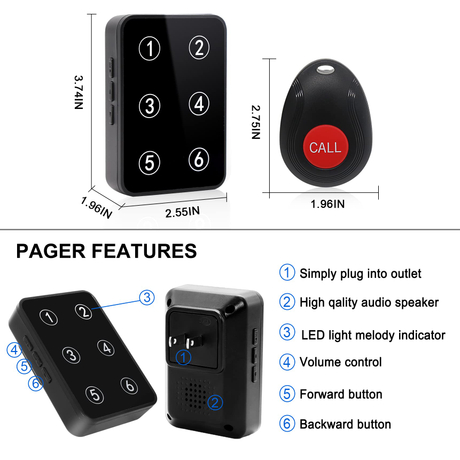Daytech wireless pager system wholesale elderly care pager OEM/ODM ...