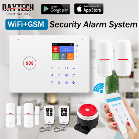 Daytech remote control smart WiFi GSM home alarm kit Touch Screen ...
